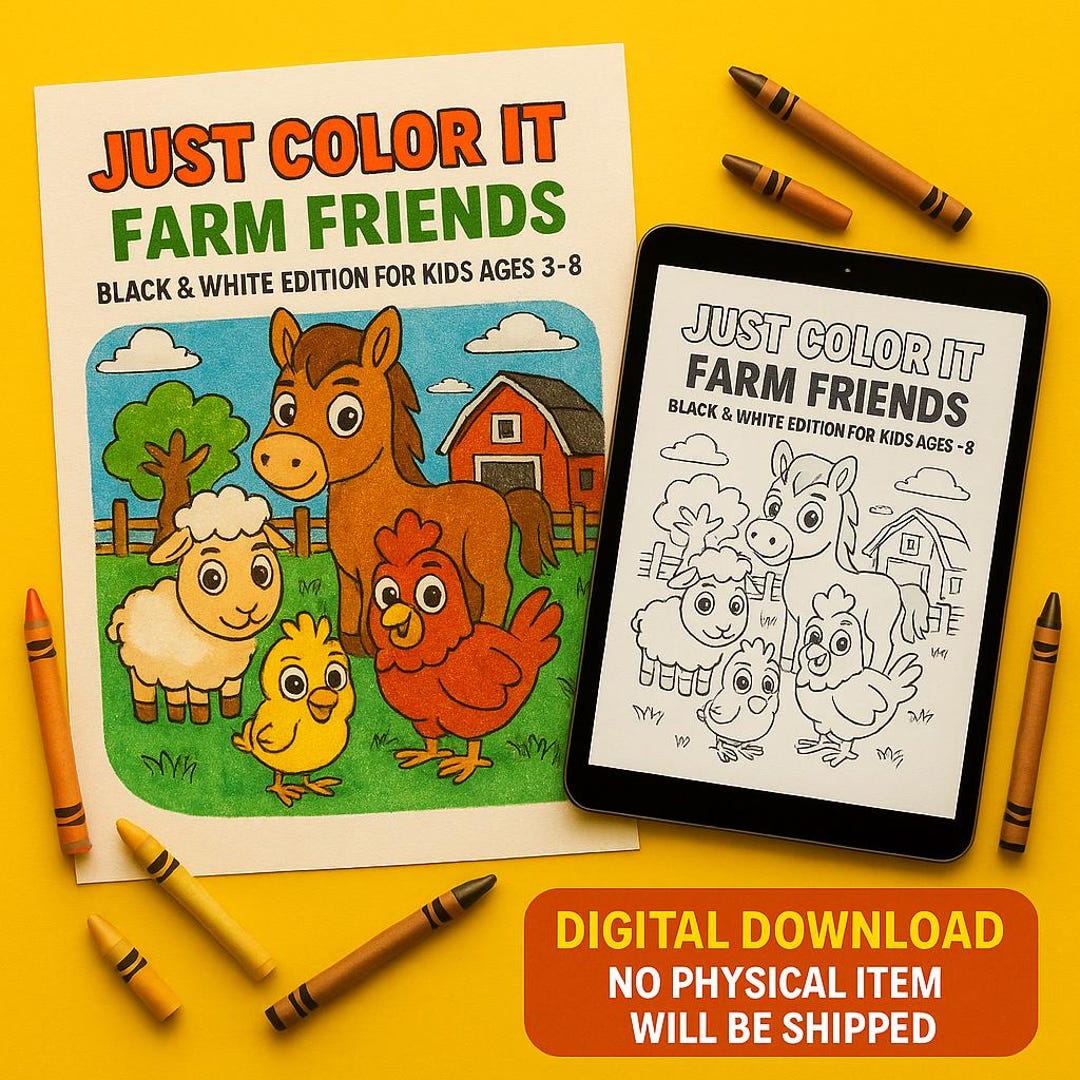 Just Color It! - Farm Friends Coloring Pages for Kids | Printable PDF ...