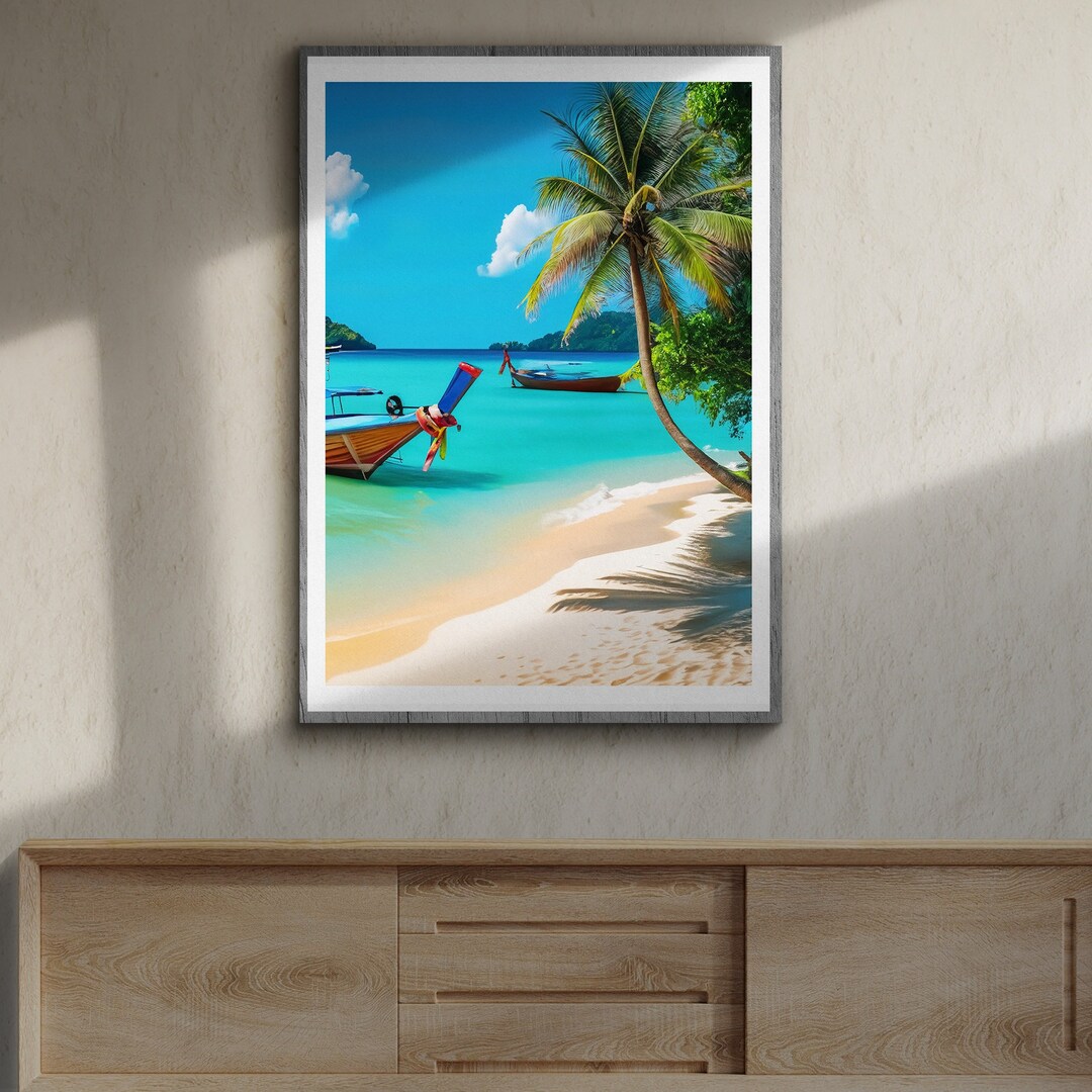 Thailand Island Beach Poster, Beach Print, Holiday, Stylish Travel ...