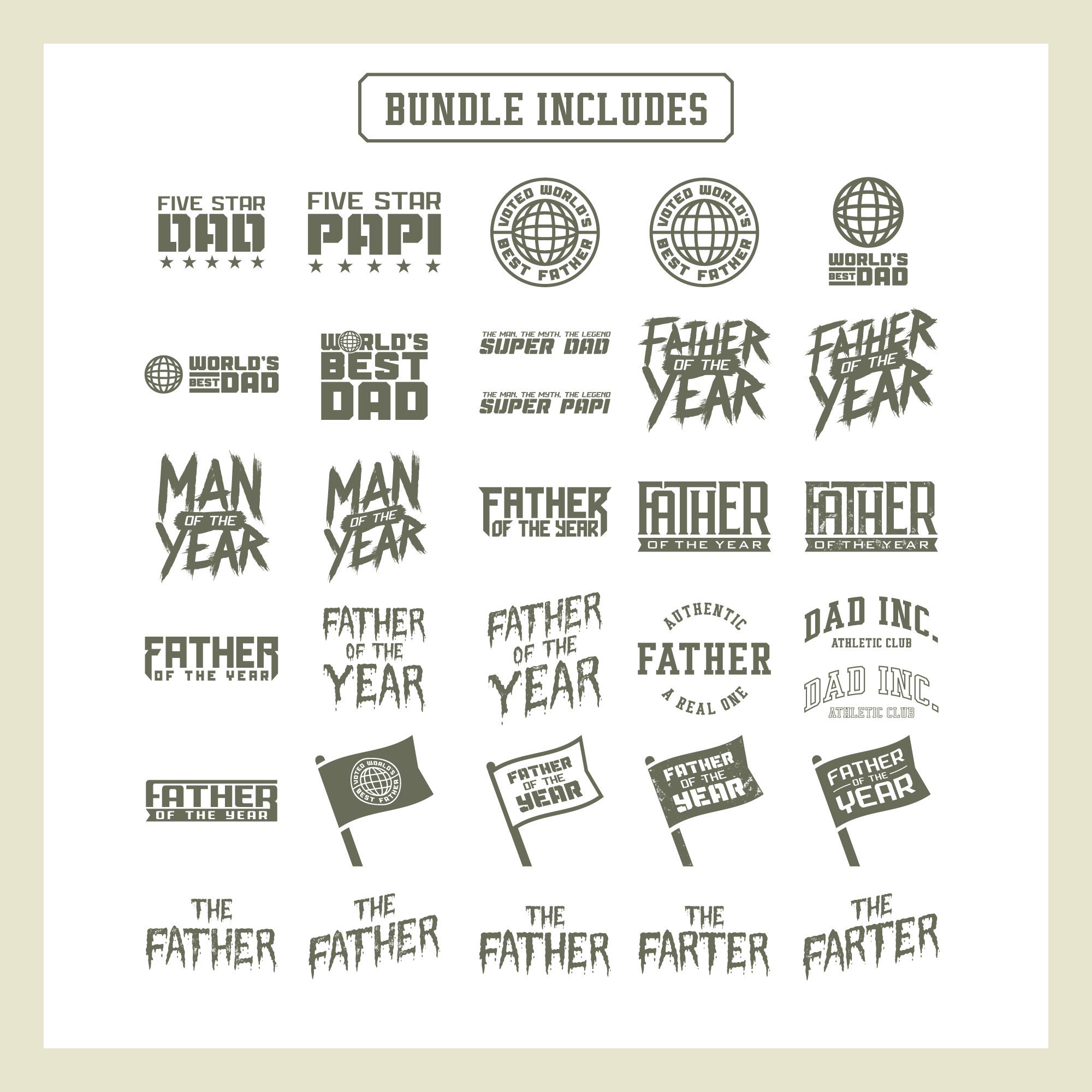 Father's Day SVG Bundle, SVG, Typographie, Dad SVG, Father's Day Gift ...
