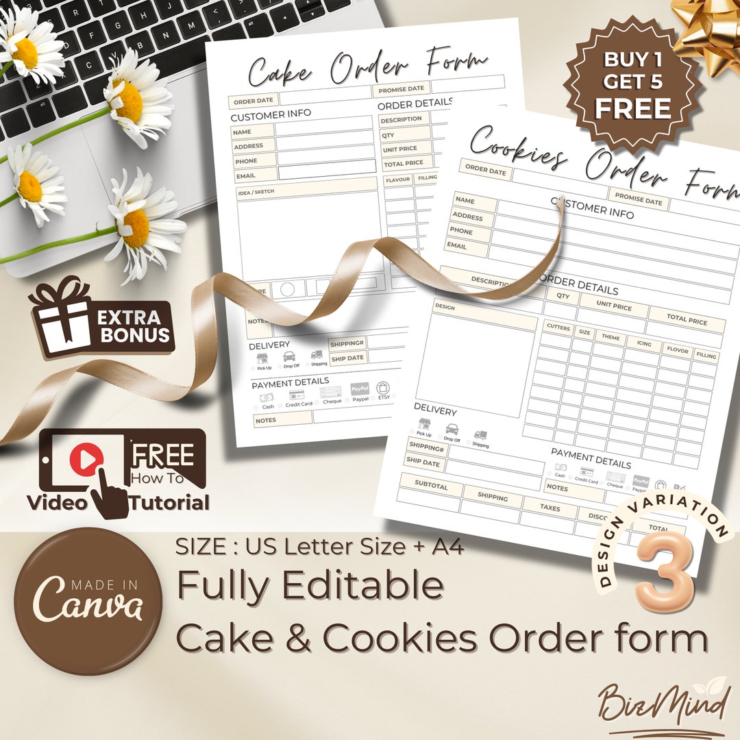 Cookies Order Form,bakery Order Form,business Order Form,small Business ...