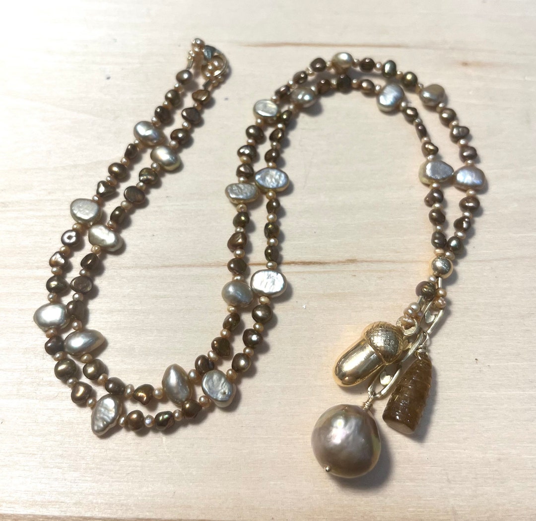 Vintage French Lucky Acorn Charm Necklace 14k Gold - Etsy