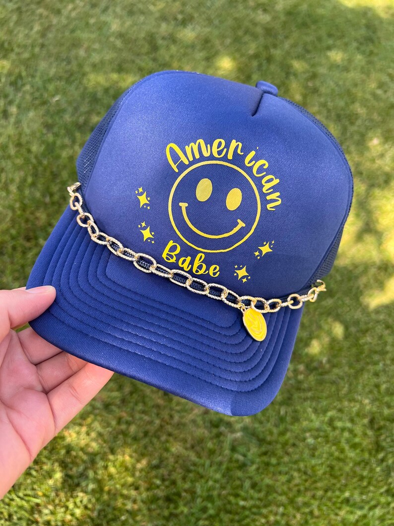 Decky® 'american Babe Smiley Face' Foam Snapback Trucker Hat Trendy ...