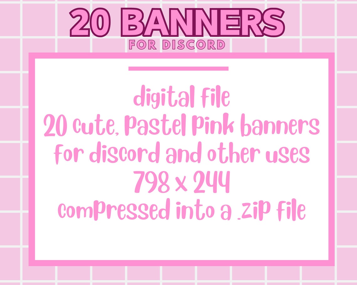 Pink Pastel Discord Server Banners: Kawaii Channel Organizers (PNG ...