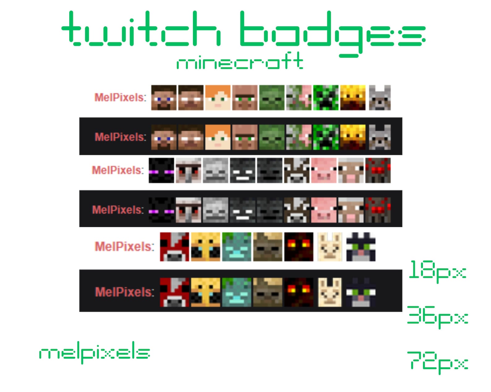 Minecraft Twitch Badges, Retro Pixel Emotes (digital Download) - Etsy