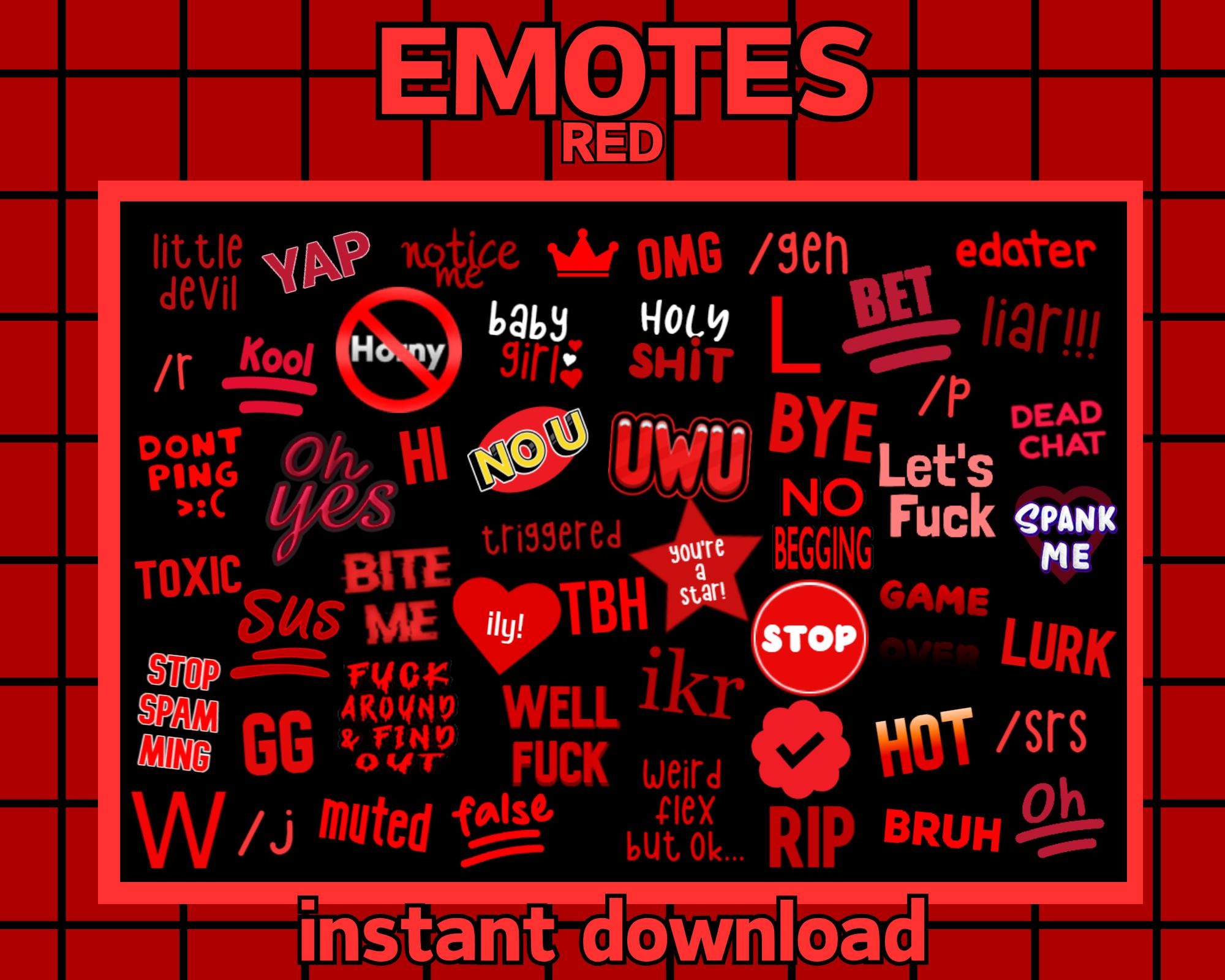 Gothic Red Text Emotes: Discord Twitch Streamer Emojis (digital ...