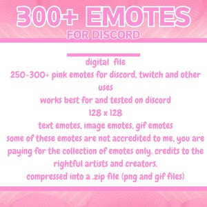 300+ Pink Kawaii Emotes: Twitch, Discord, Streamer (PNG, GIF Digital ...
