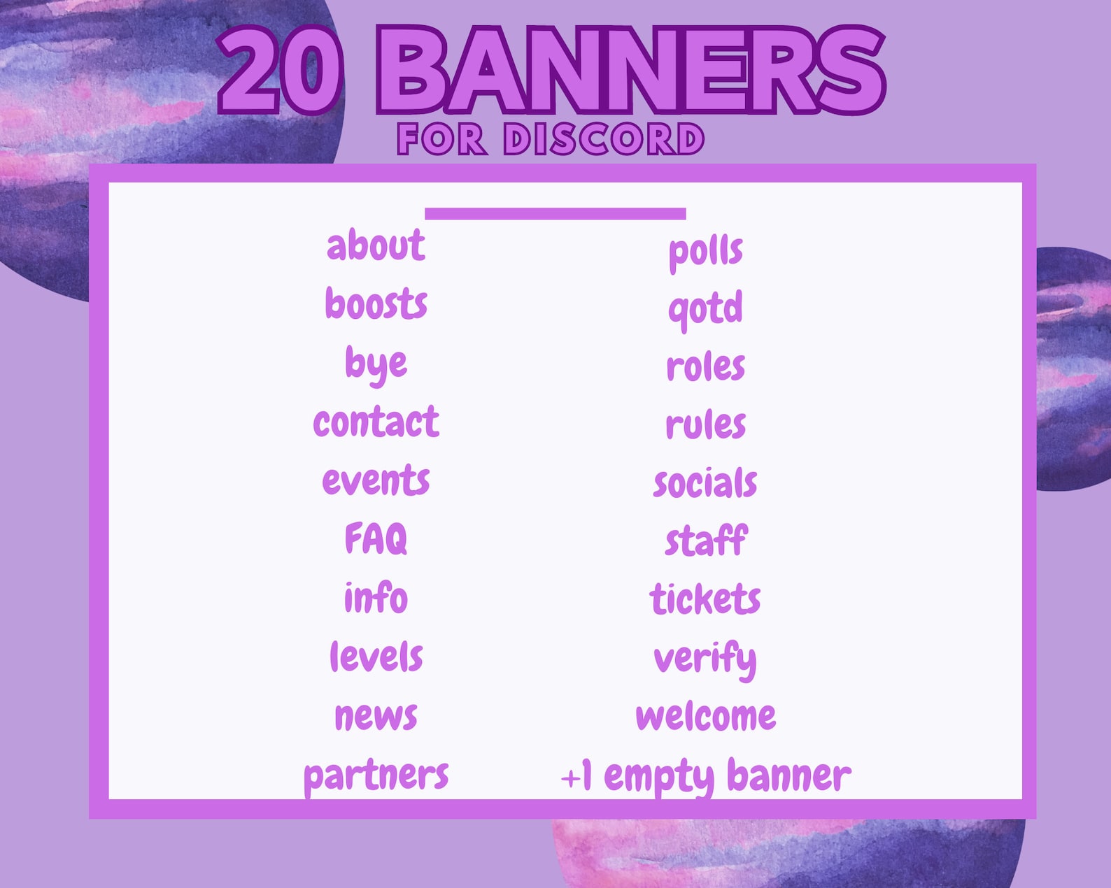 Discord Server Banner Channel Organisers Twitch Streamer Kawaii Cute ...