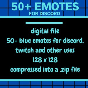 Blue Text Emotes: Kawaii Discord Twitch Streamer Emojis (digital ...