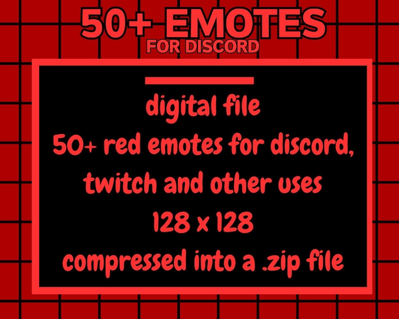 Gothic Red Text Emotes: Discord Twitch Streamer Emojis (digital ...