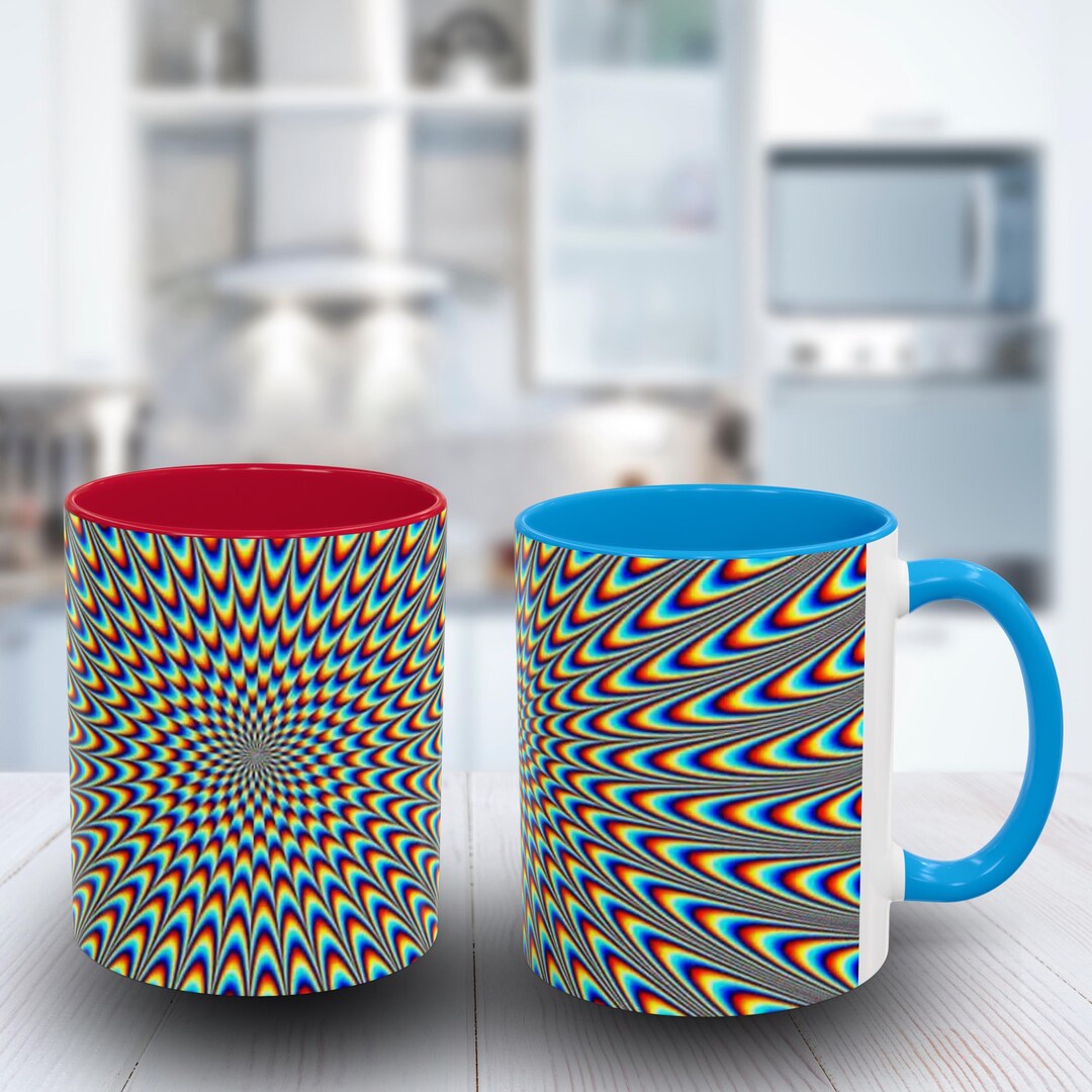 Optical Illusion Color Explosion Mug, Moving in and Out Design, Fun ...