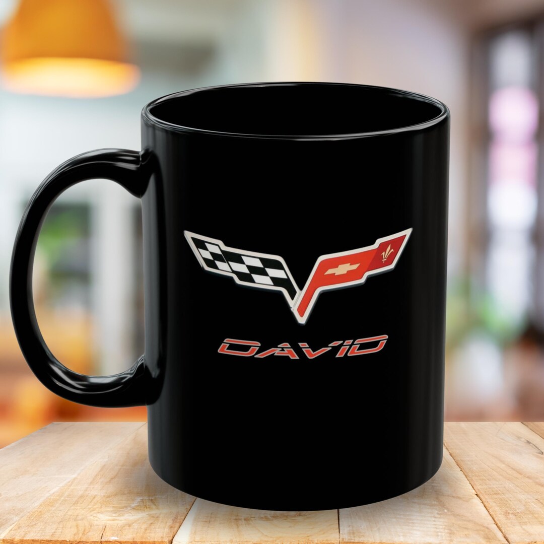 Custom Corvette Flags Logo With Name, Black or White Coffee Cup, Gift ...