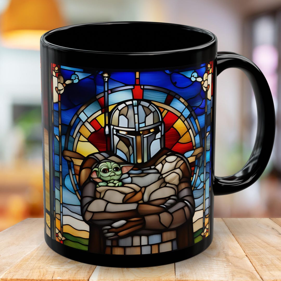 Stained Glass Mandalorian Mug | Fun Coffee Cup Gift for Star Wars Fans ...