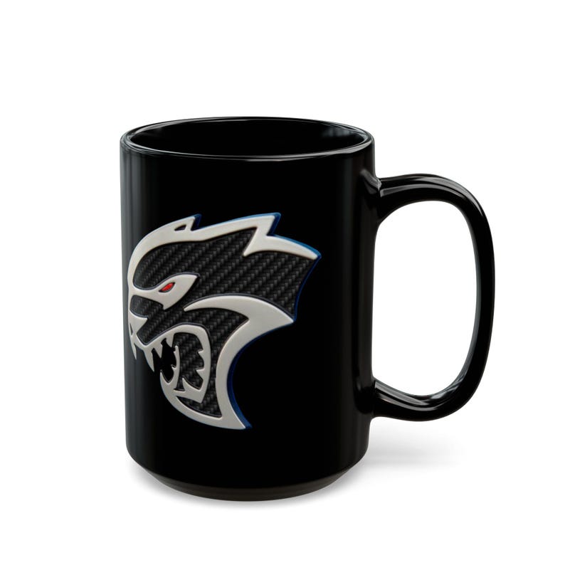 Hellcat Red Eye Logo in Carbon Fiber, Coffee Cup, Tea Mug, Drinkware ...