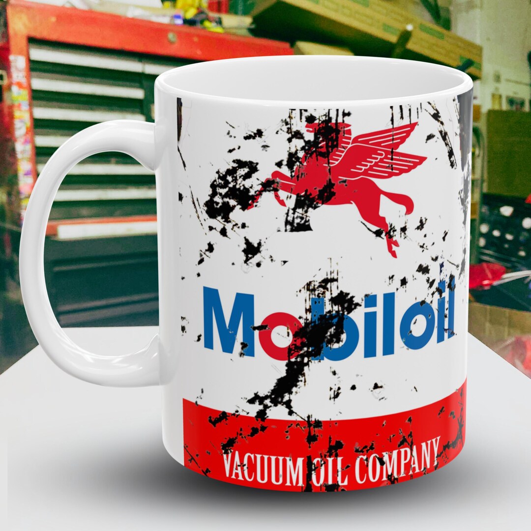 Grungy Retro Mug Vintage Oil Can Ceramic Cup, Antique Coffee Tea Gift ...