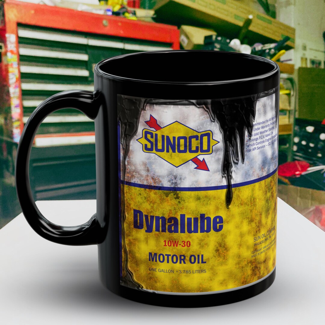 Retro Sunoco Motor Oil Mug - Ideal for Car Enthusiasts, Father's Day Gift, Garage Decor ...