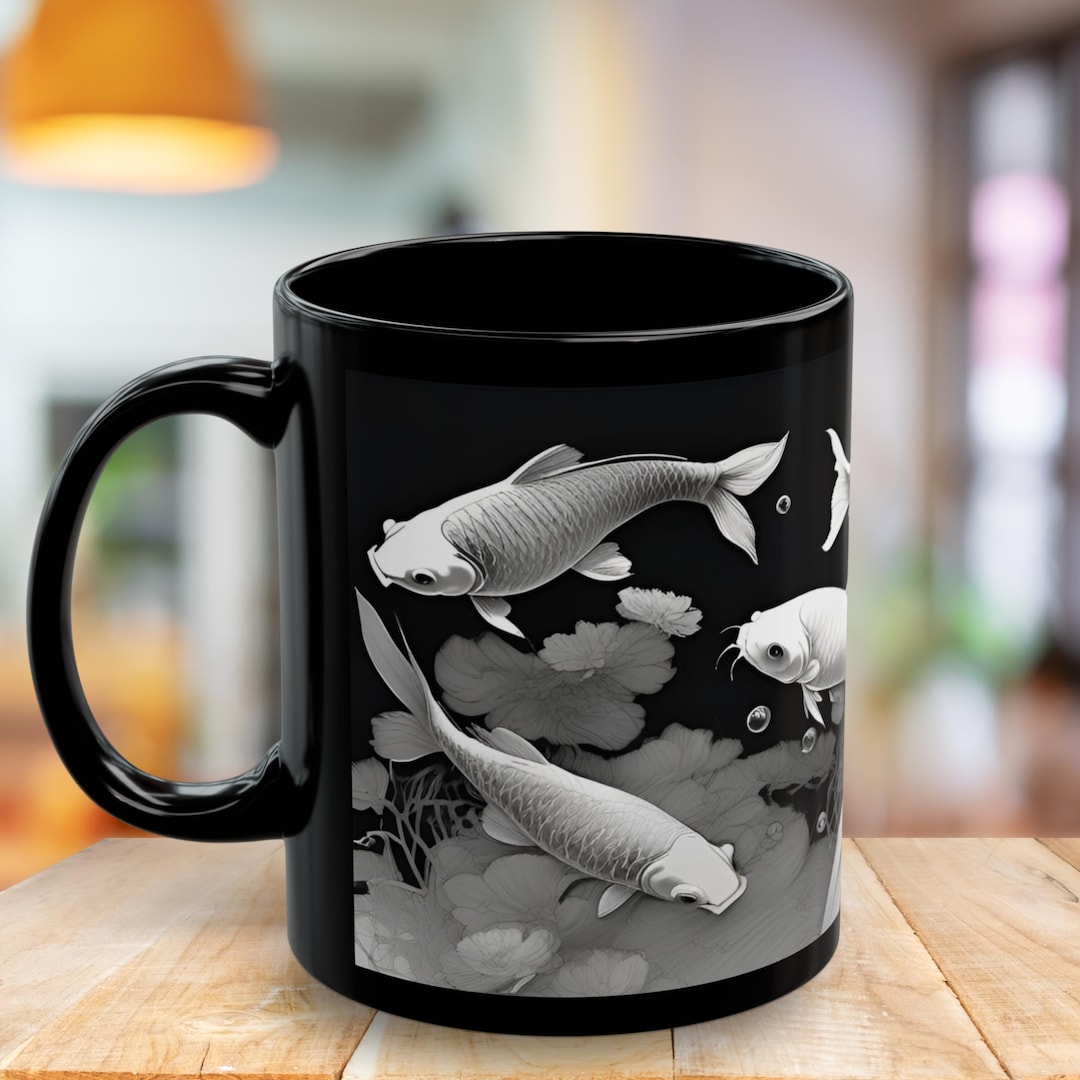 Mug, Koi Fish, Coffee Cup, Tea Mug, Japanese Pond Art, Watercolor ...