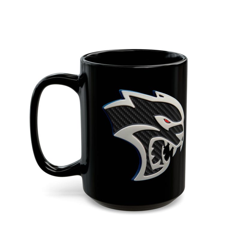 Hellcat Red Eye Logo in Carbon Fiber, Coffee Cup, Tea Mug, Drinkware ...
