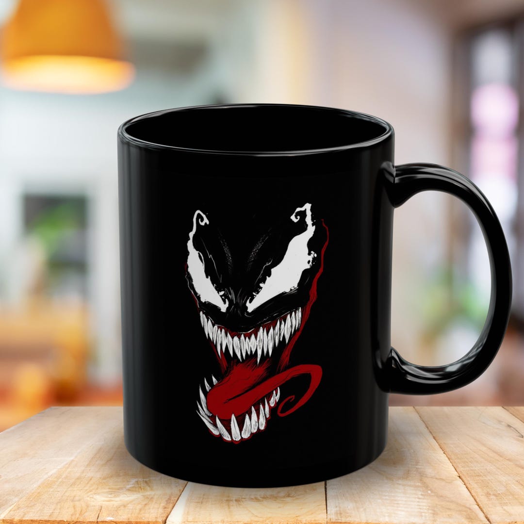Venom-inspired Black Coffee Mug - Perfect for Marvel Fans, Unique Gift ...