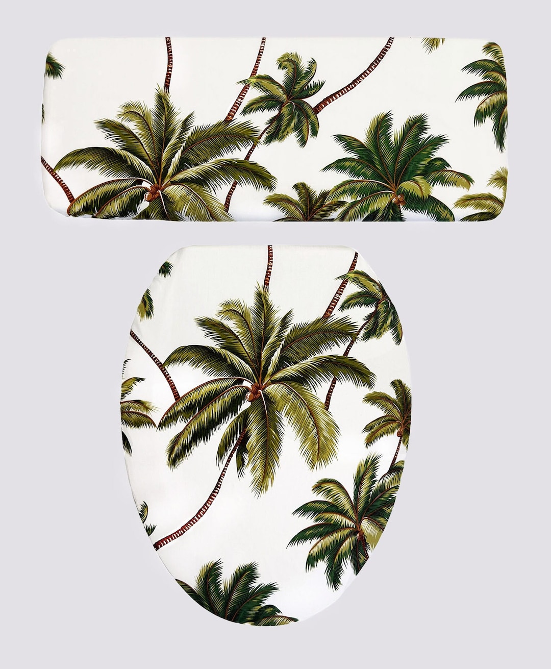 Bathroom Decor Palm Trees Coastal Beach Tropical Hawaiian on White ...