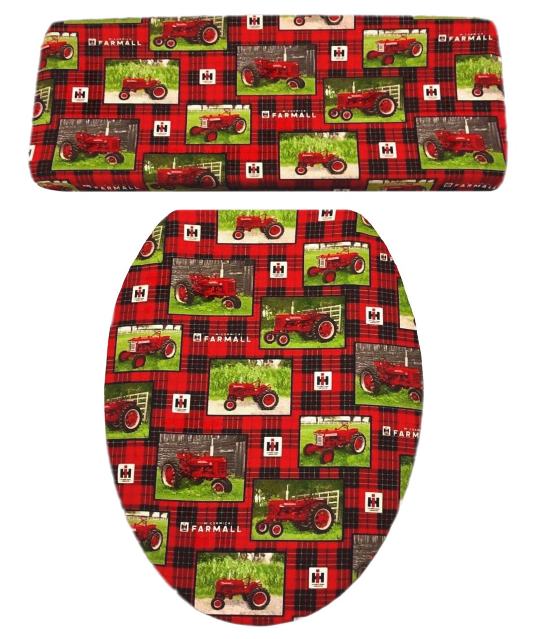 Bathroom Decor FARMALL Tractor Farm Country Toilet Seat Lid & Tank Lid ...
