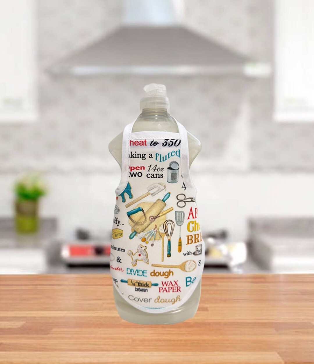 Retro Vintage Kitchen Utensils - Dish Soap Bottle Apron - Fits 25 Oz ...