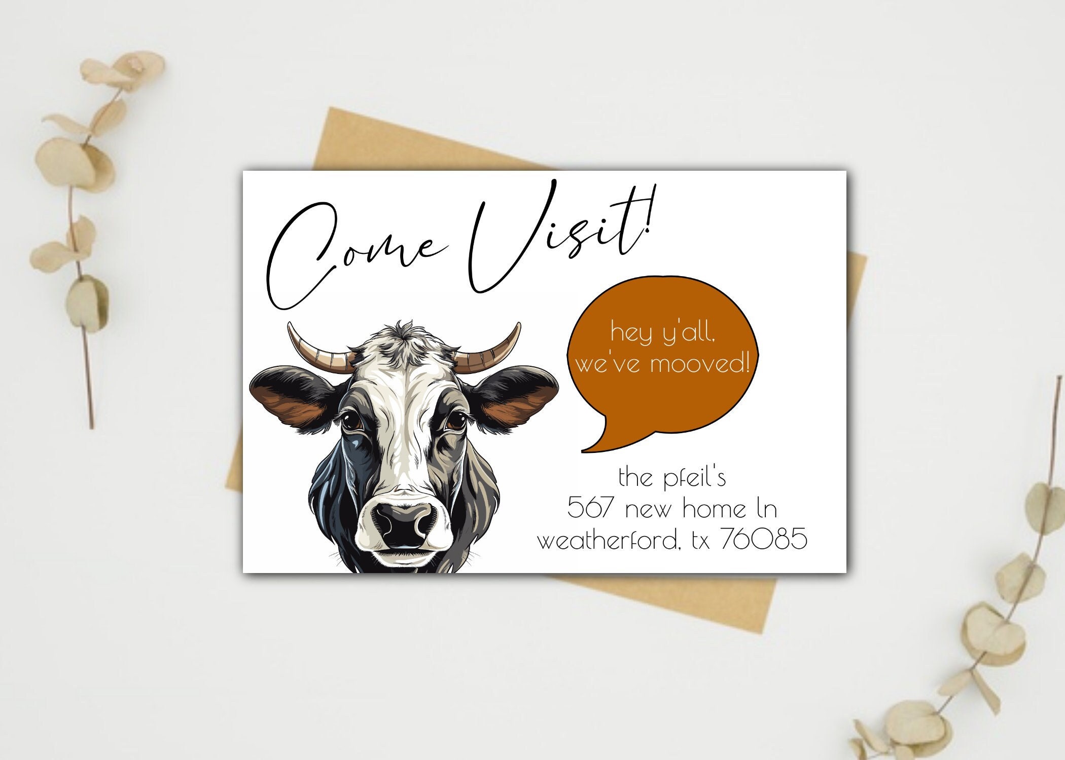 New Home Announcement Template Printable & Digital, Editable Moving ...