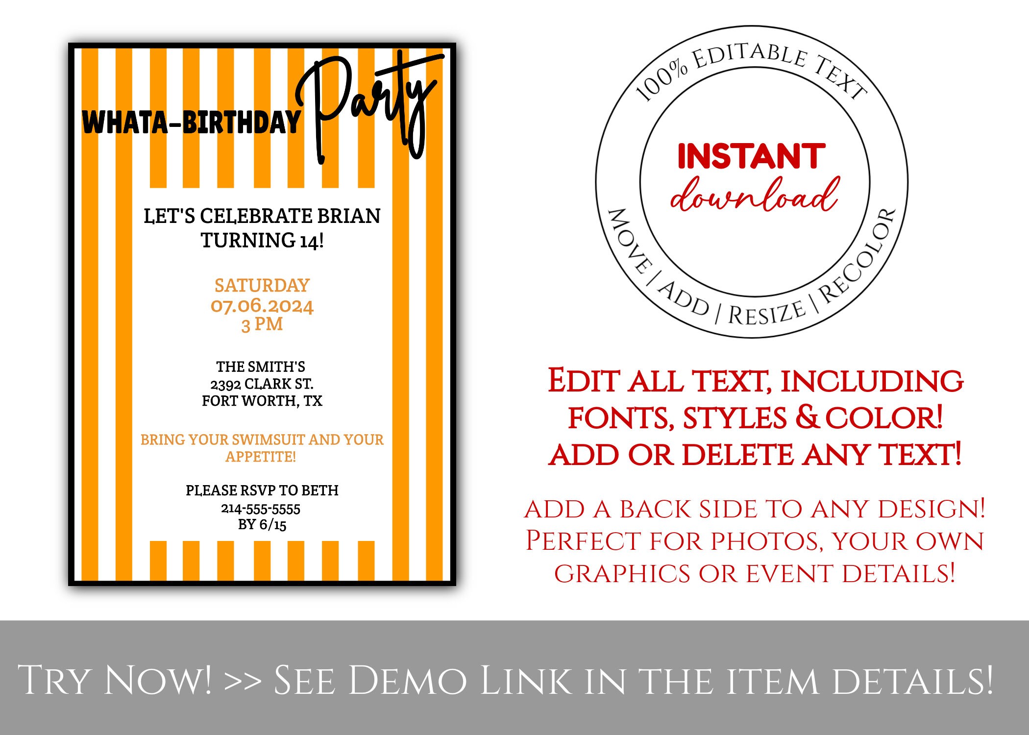 Whataburger Birthday Invite, Burger Themed Party Invite, Fast Food ...