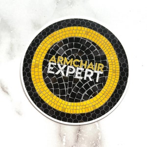 Armchair Expert Fauxsaic Circle Sticker - Etsy