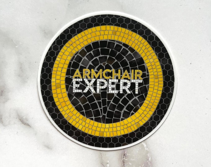 Armchair Expert Fauxsaic Circle Sticker - Etsy