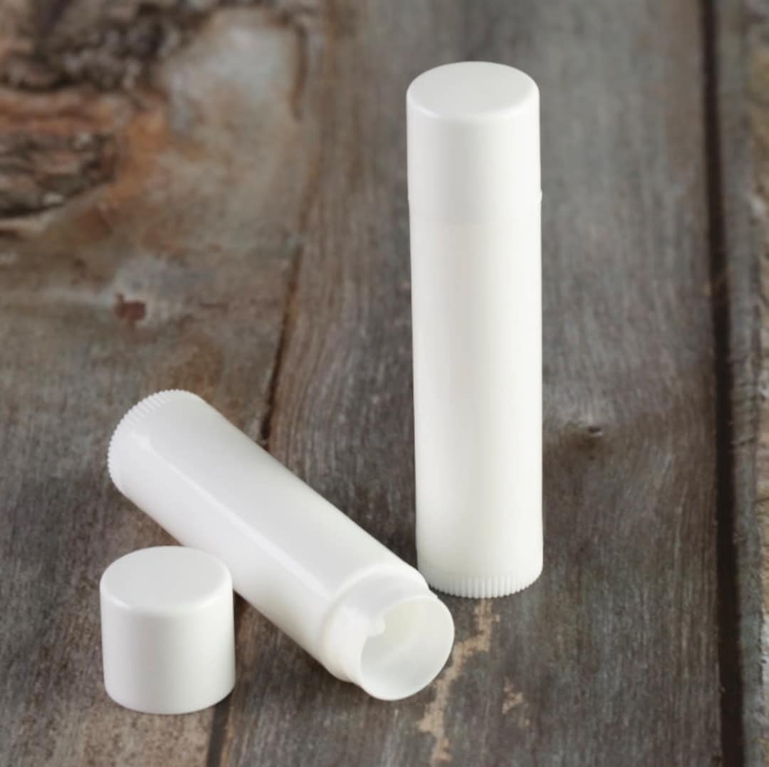 Lip Balm Container- Tubes Plus Cap- Empty- Clear or White- Pack of 25 ...