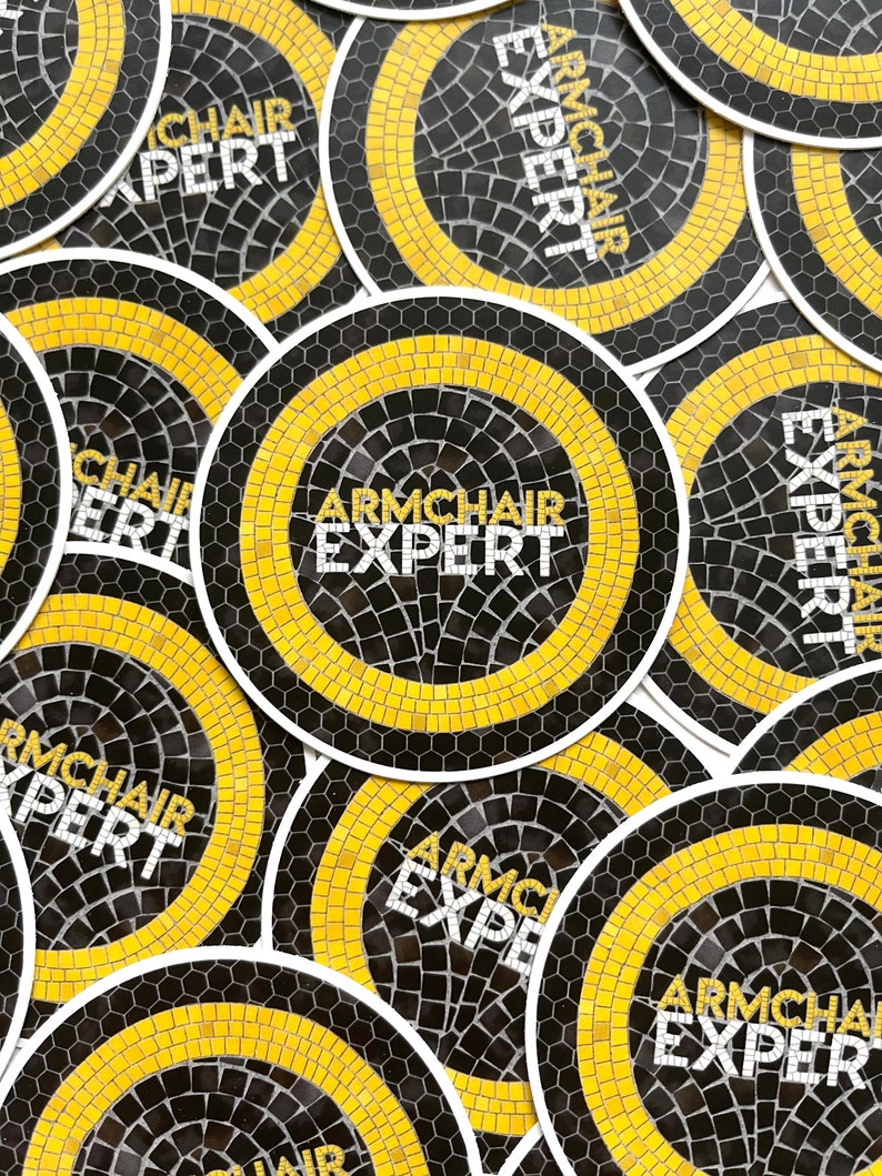 Armchair Expert Fauxsaic Circle Sticker - Etsy