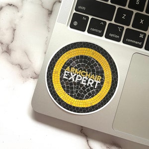 Armchair Expert Fauxsaic Circle Sticker - Etsy