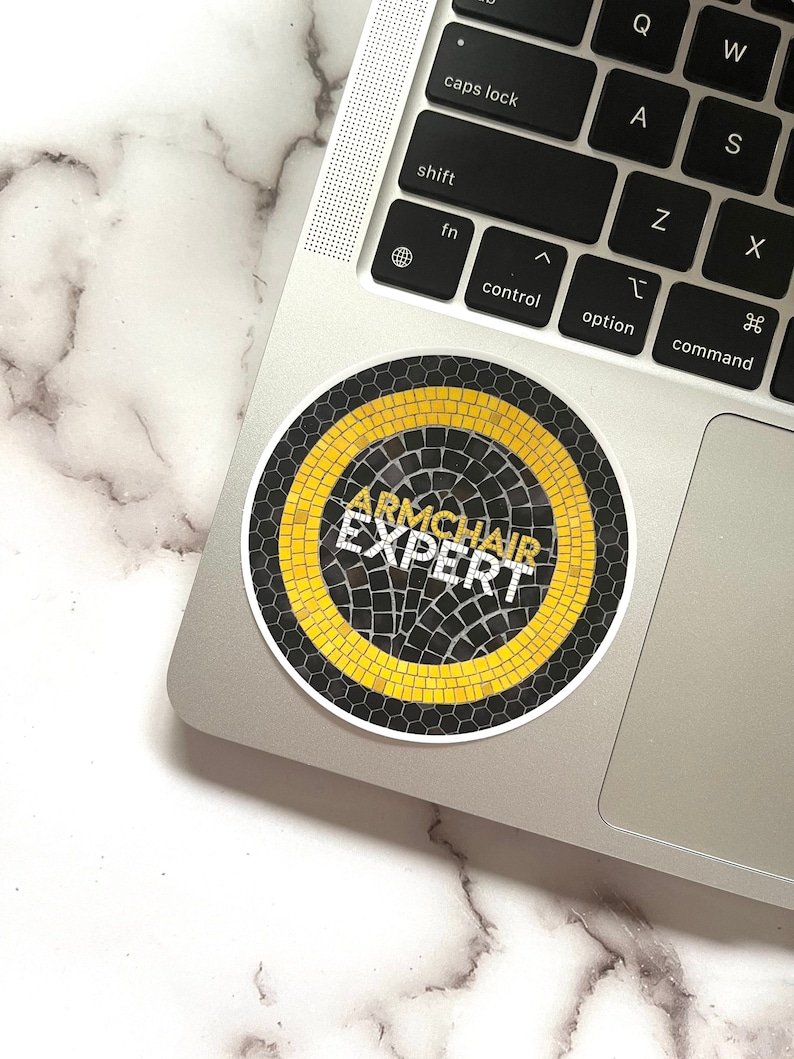 Armchair Expert Fauxsaic Circle Sticker - Etsy