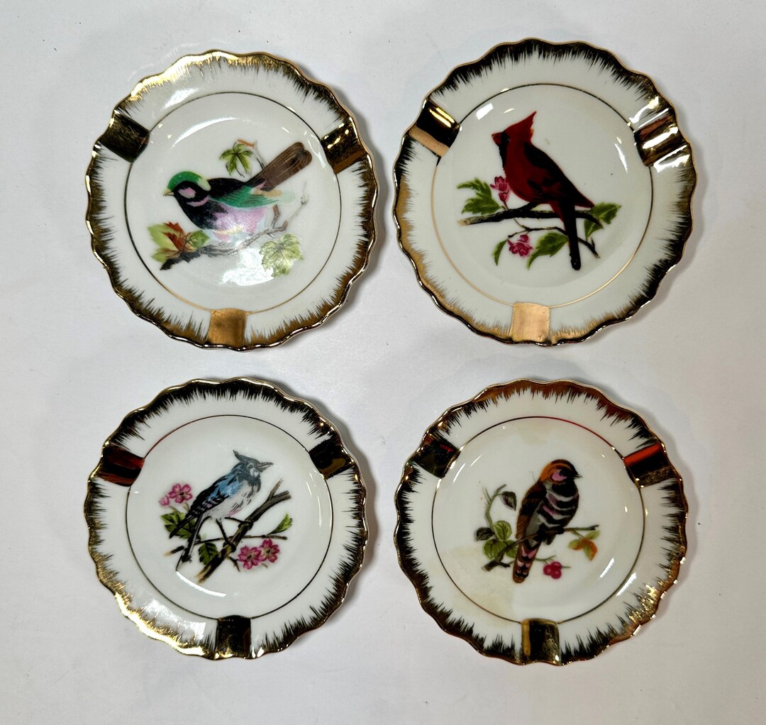 Napco Gold & White Original Bird Plates - Etsy