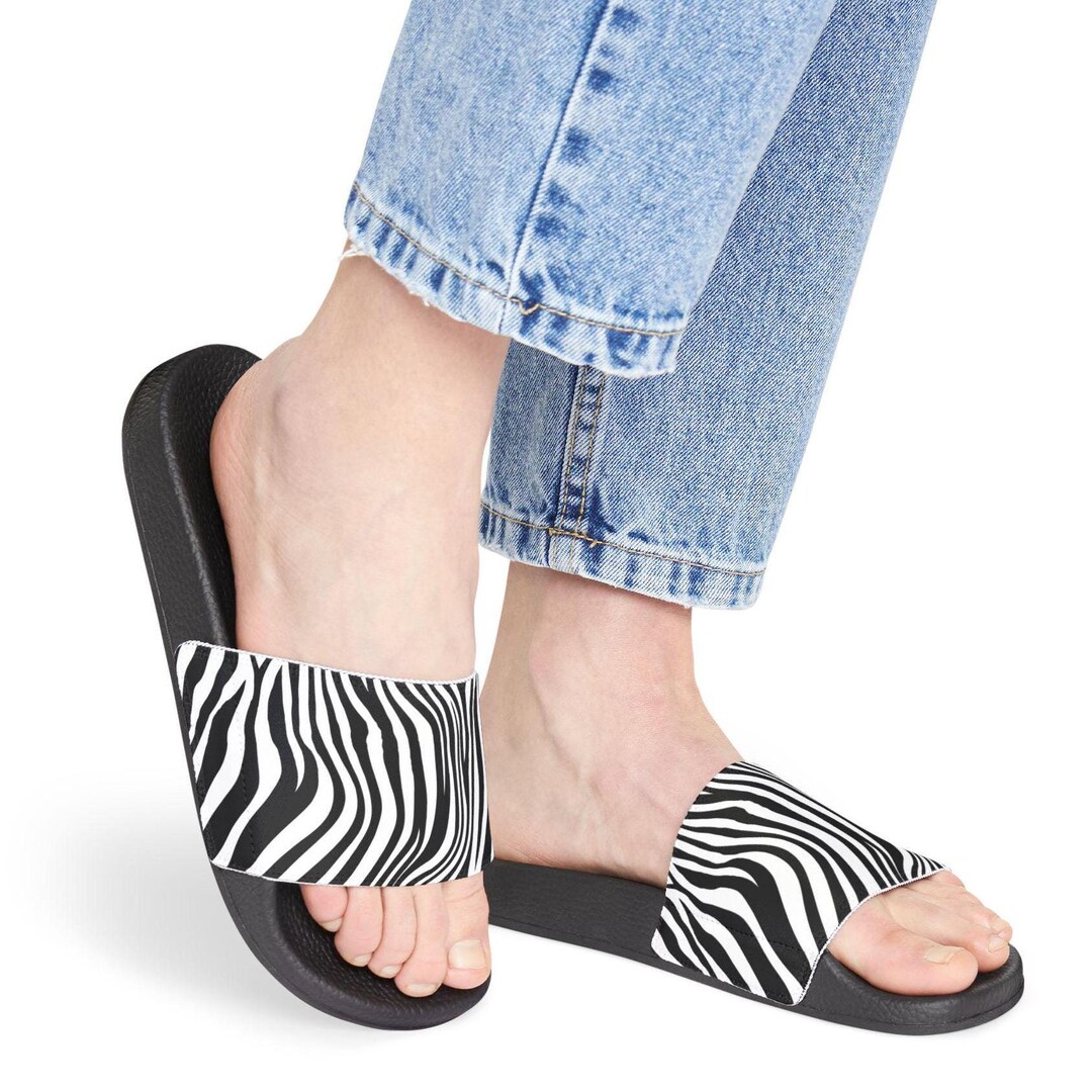Sandals, Abstract Black & White Zebra Pattern, Women's Footwear for ...