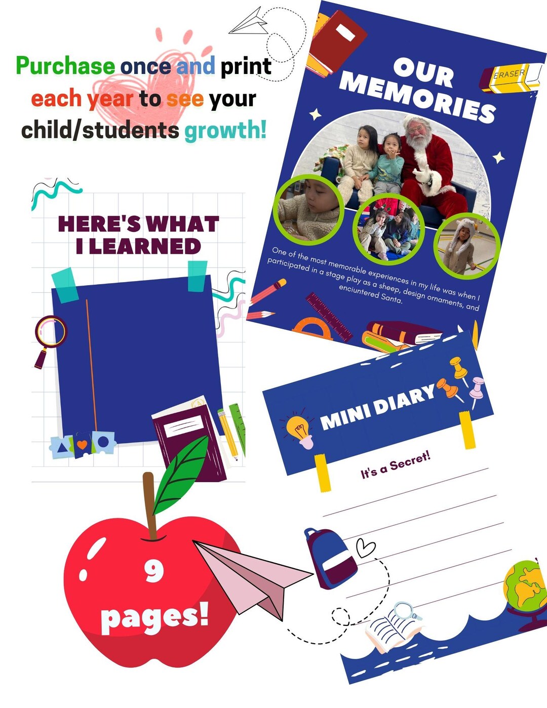Editable School Memory Book & End of Year Keepsake Last Day of School ...