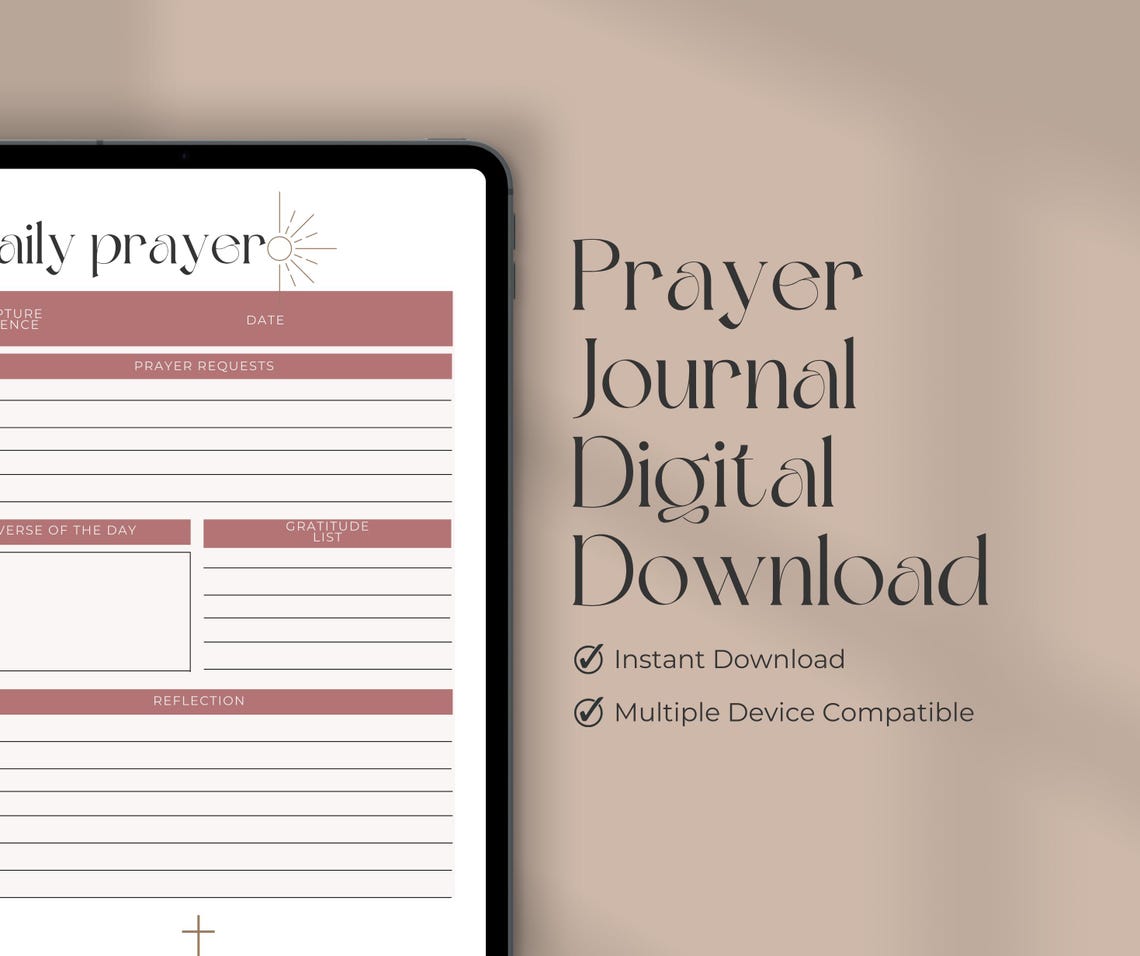Printable Prayer Journal | Guided Daily Prayer & Reflection Workbook - Etsy