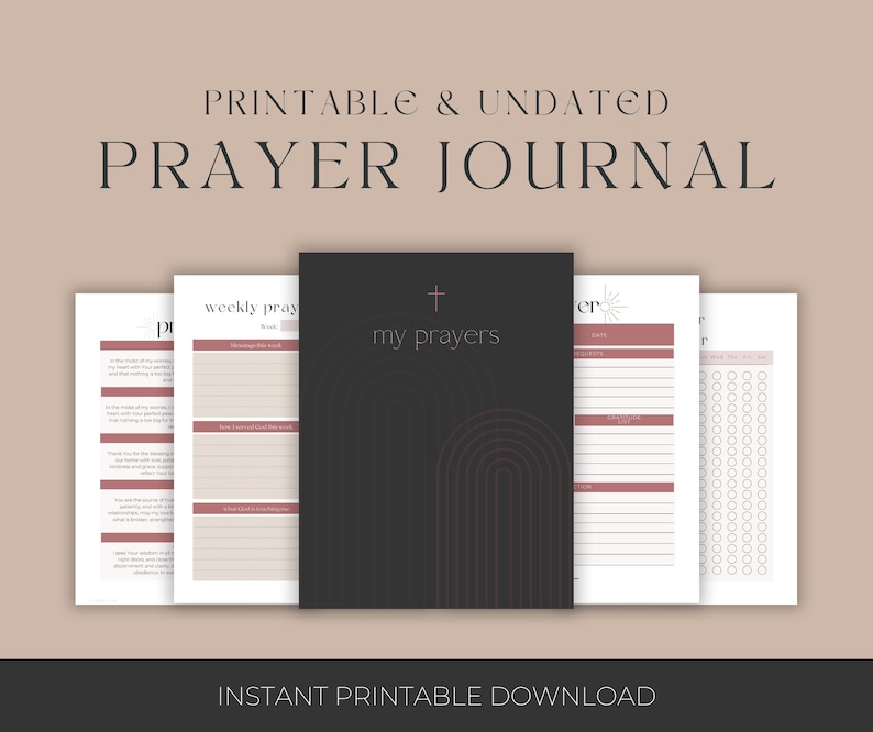 Printable Prayer Journal | Guided Daily Prayer & Reflection Workbook - Etsy