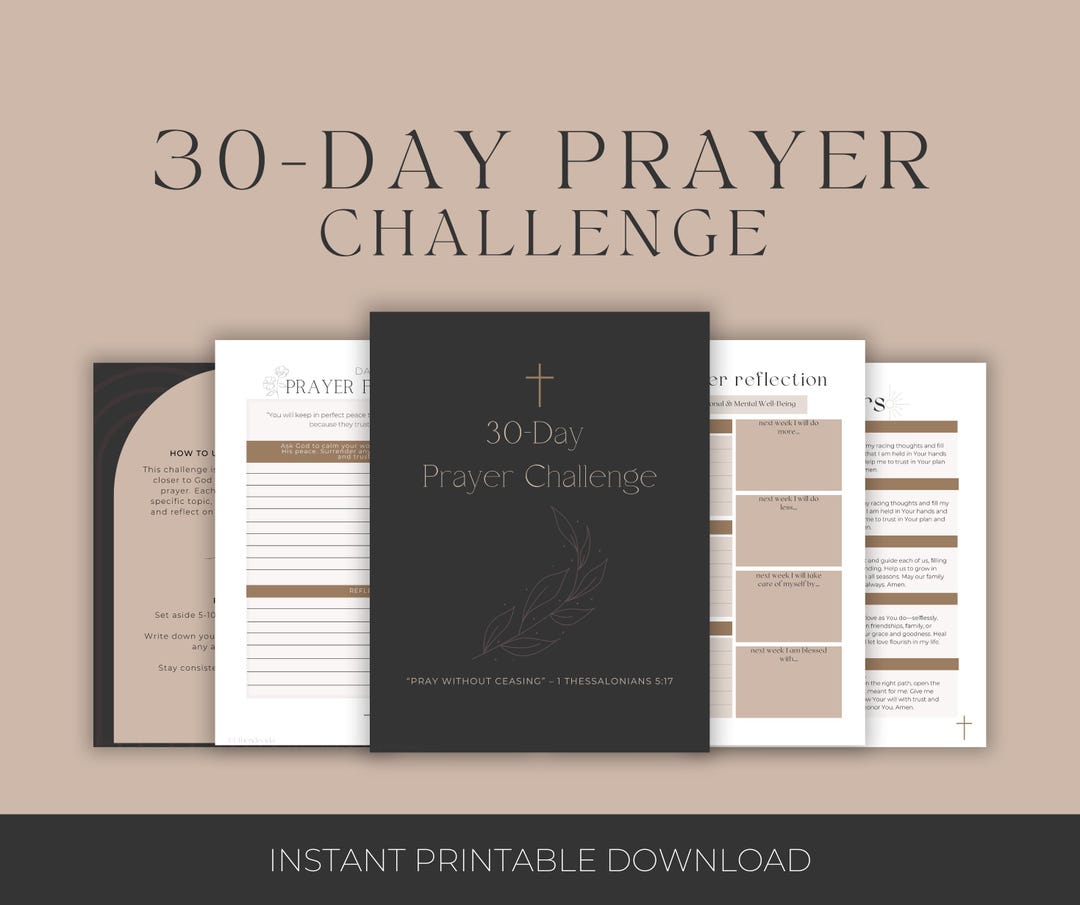 30-day Prayer Challenge Printable | Guided Daily Prayer Journal - Etsy