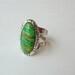 Vintage Sterling Silver Green Inlaid Ring - Etsy