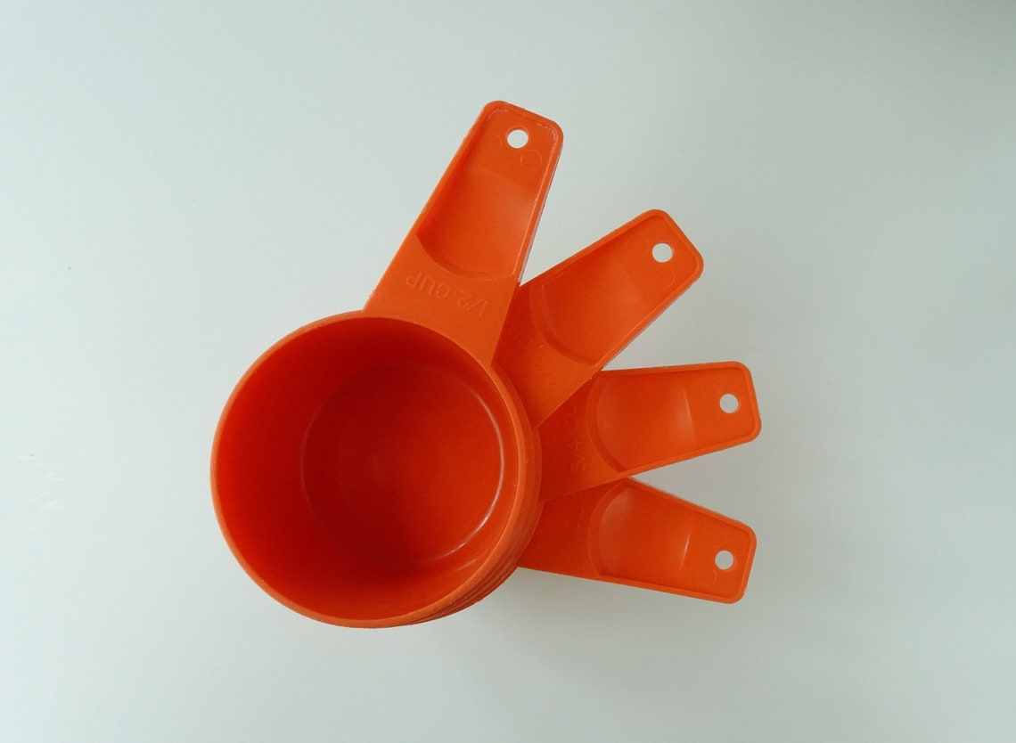 Vintage Tupperware Measuring Cups Set of Four Orange - Etsy