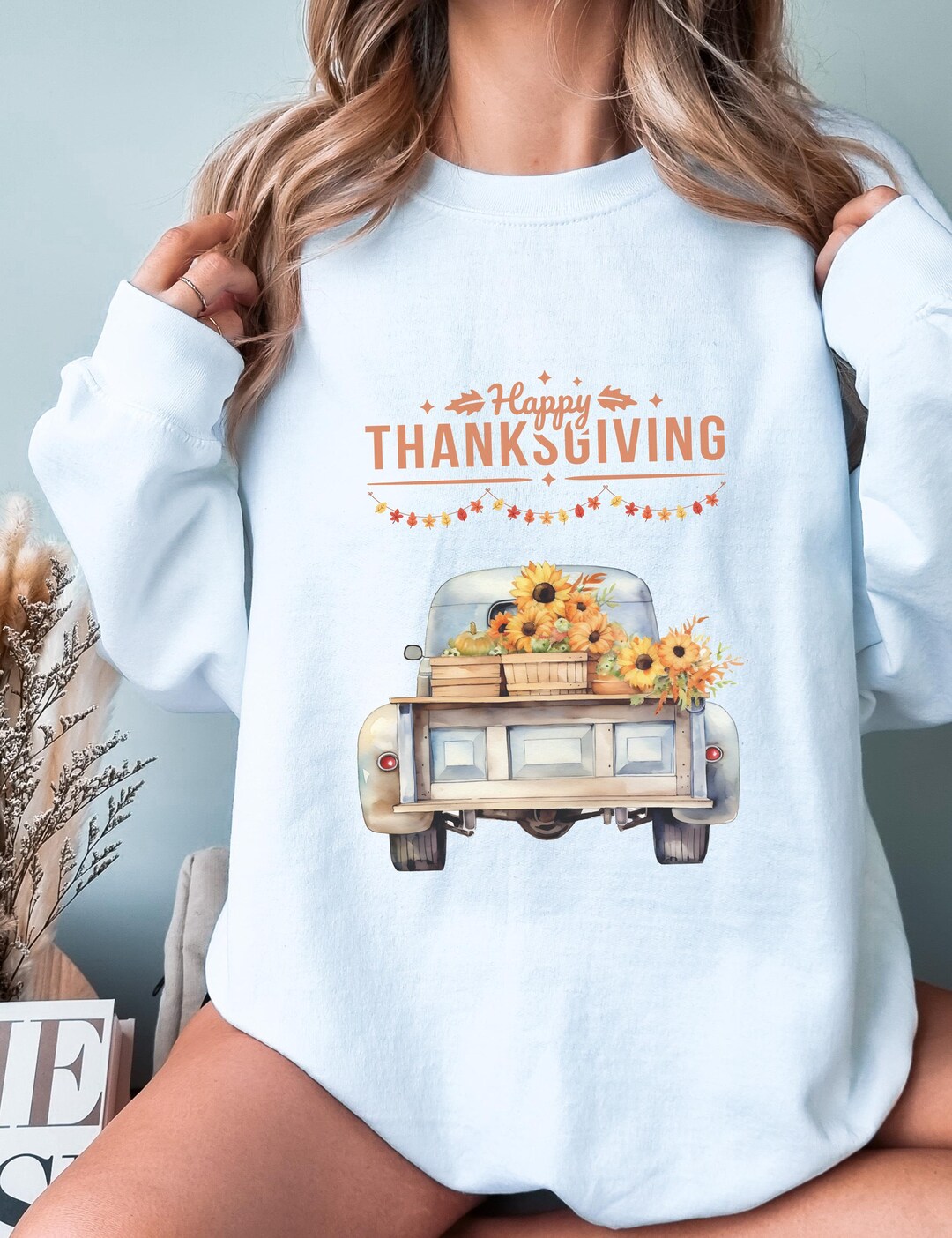 Happy Thanksgiving Sweater White, Autumn Sweater, Autumn Season Shirt ...