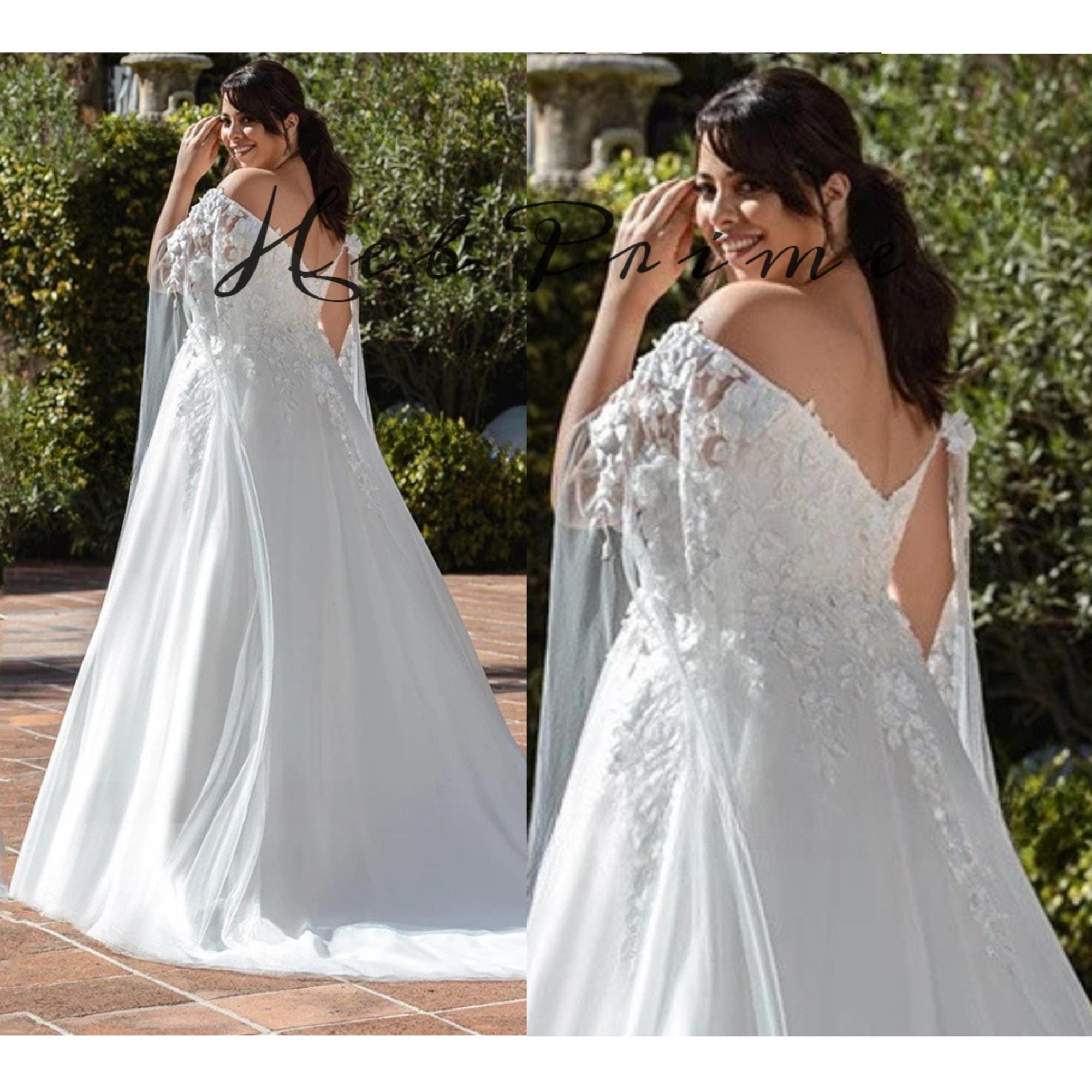 Stunning Plus Size Backless Wedding Dresses A-line off the Shoulder ...