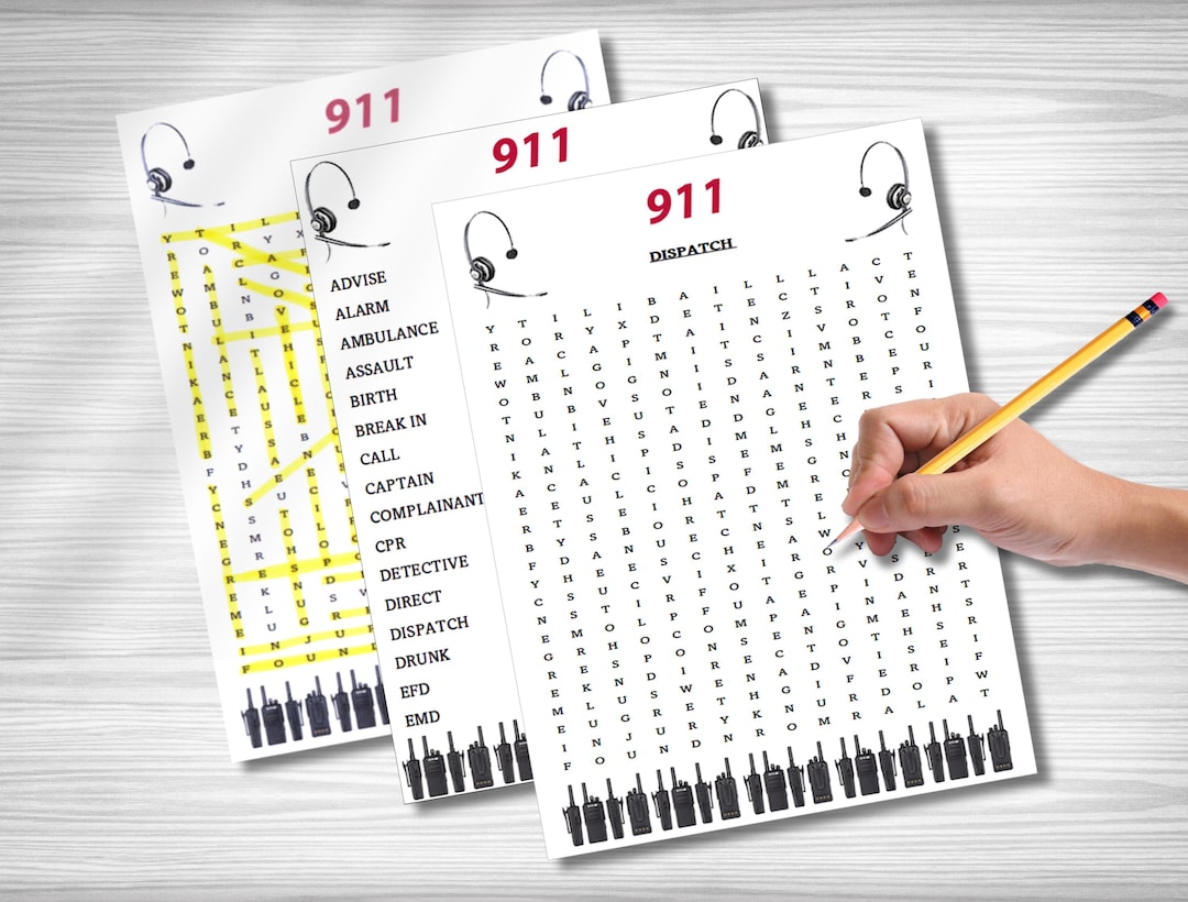 911 Dispatcher Word Search Puzzle: Educational Emergency Communications ...