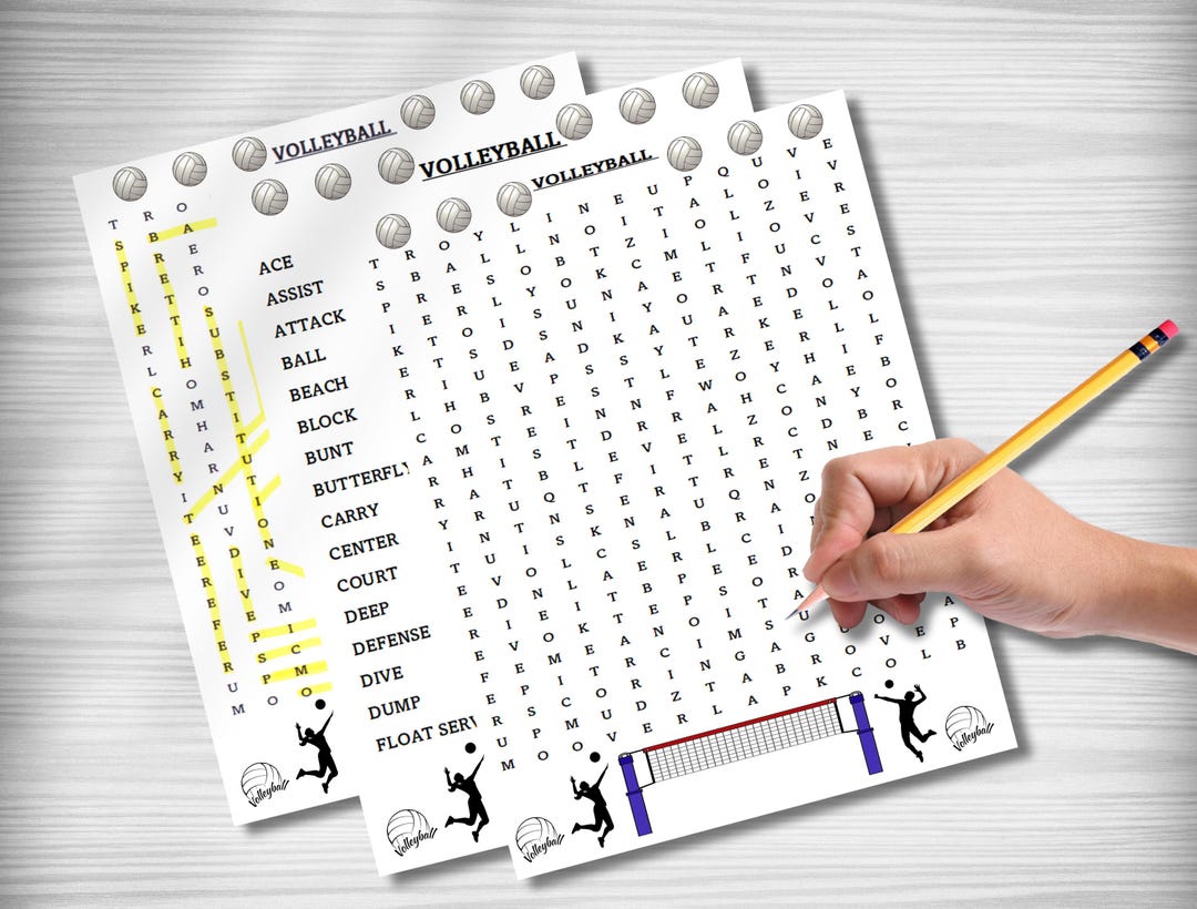 VOLLEYBALL Word Search Puzzle Activity - Etsy