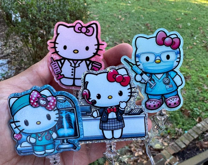 Hello Kitty Badge Reel - Etsy