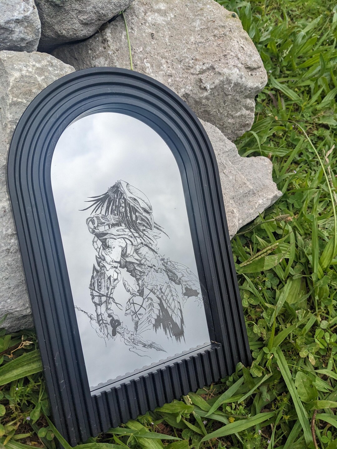 Laser Engraved Alien Mirror Wall Art - Etsy