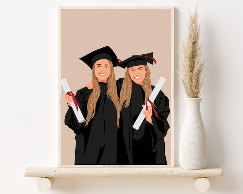 Custom Illustration: Friend Portrait, Portrait From Photo, Hand Drawing ...