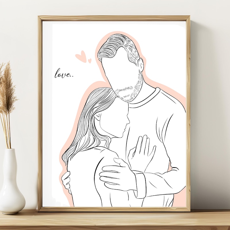 Custom Line Art Cartoon - Etsy