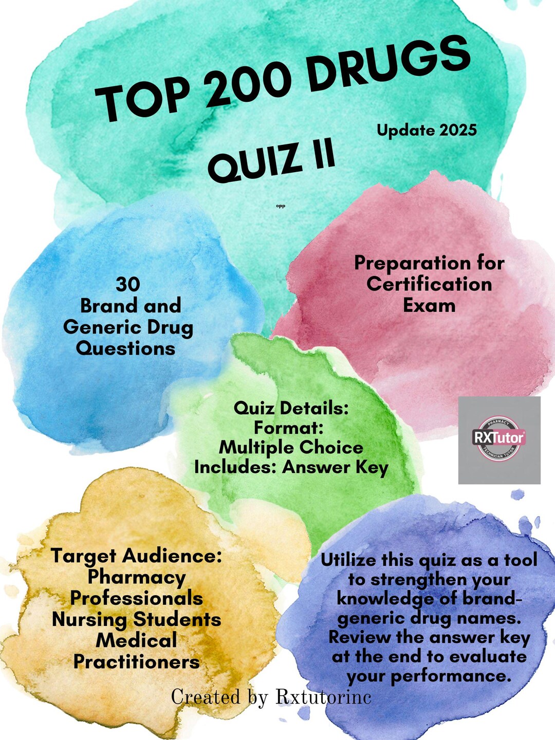 Quiz II Top 200 Brand Generic Drug PTCB, Excpt, Tutor Aid, Study Aid ...